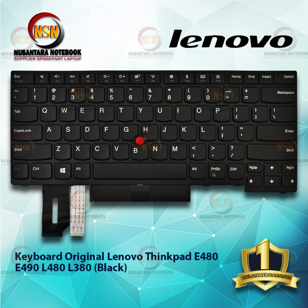 Jual Keyboard Original Lenovo Thinkpad e480 E490 L480 L380 (Black ...
