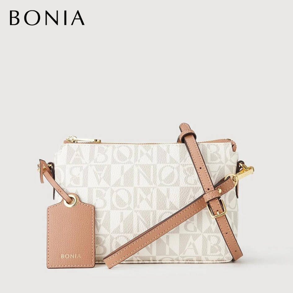 Jual Bonia - Monogram Crossbody Bag Latte | Shopee Indonesia