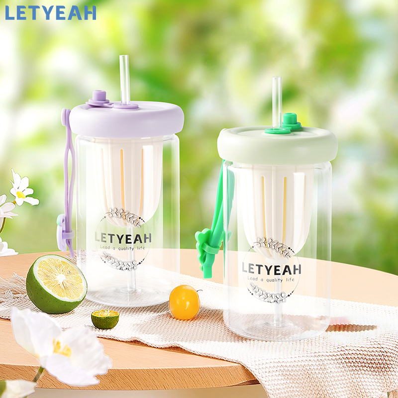 Jual letyeah 550ml Botol air minum sedotan tempat tumbler minum ...