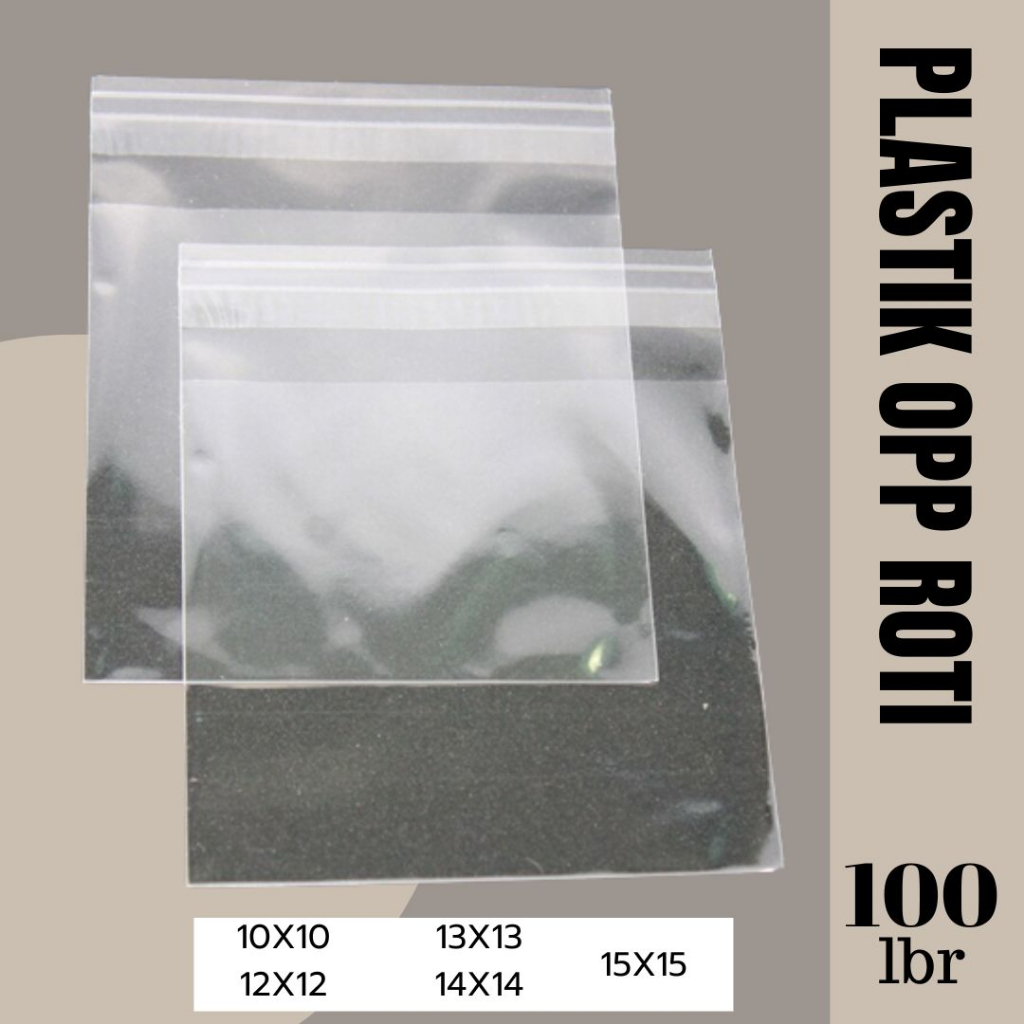 Jual PLASTIK OPP ROTI KUE 100 PCS 10X10 12X12 13X13 14X14 15X15 16x16 ...