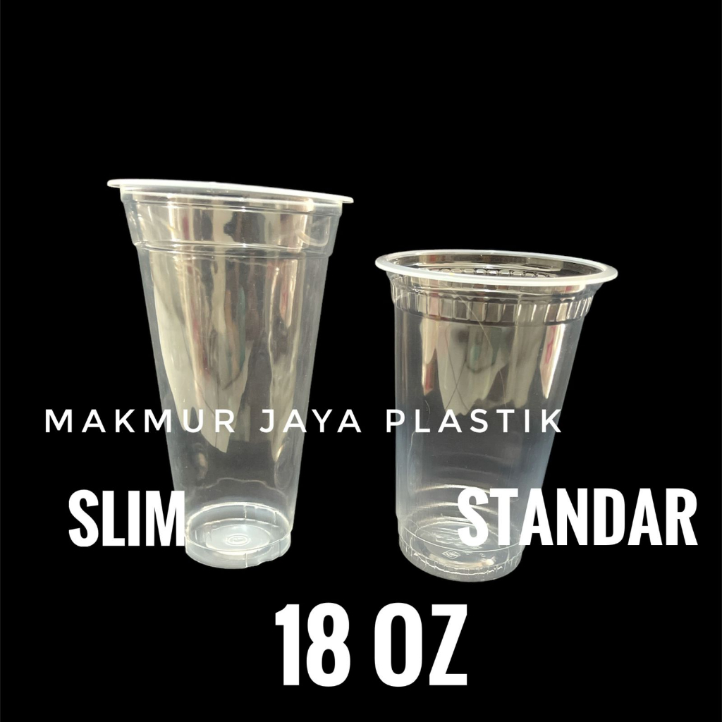 Jual Gelas plastik bening cup minuman 18 oz slim isi 25 pc | Shopee ...