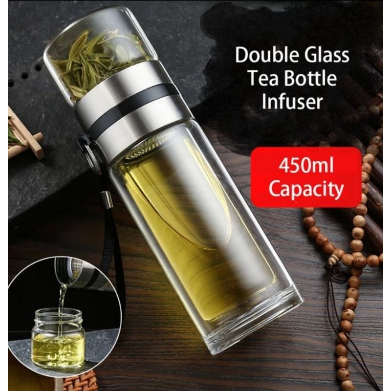 Jual Botol infus Double glass bottle infus water 450ml | Shopee Indonesia