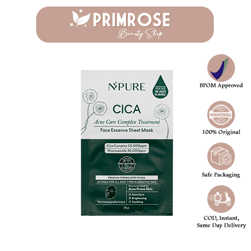 Jual NPURE Centella Asiatica Cica Face Sheet Mask 20gr - Skincare ...