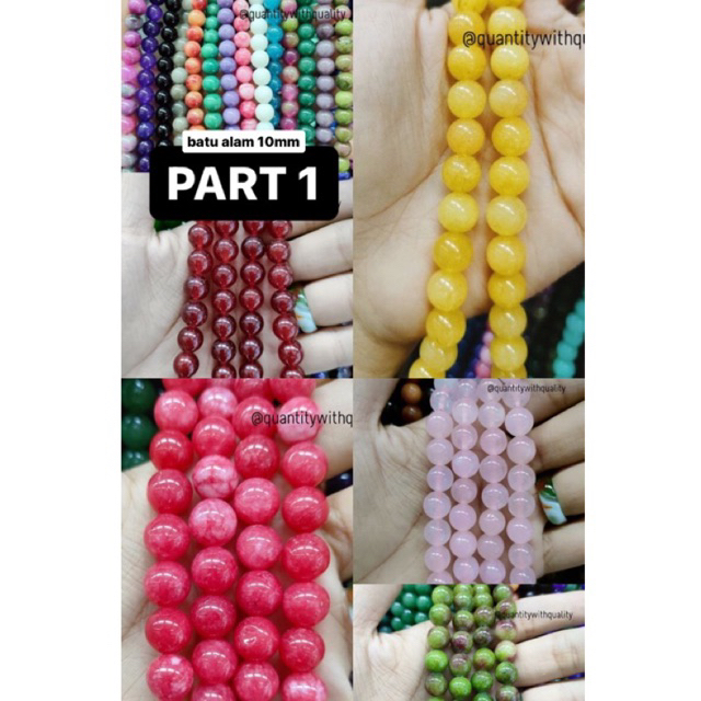 Jual PART 1 Bahan Craft Batu Alam 10mm Bulat | Shopee Indonesia
