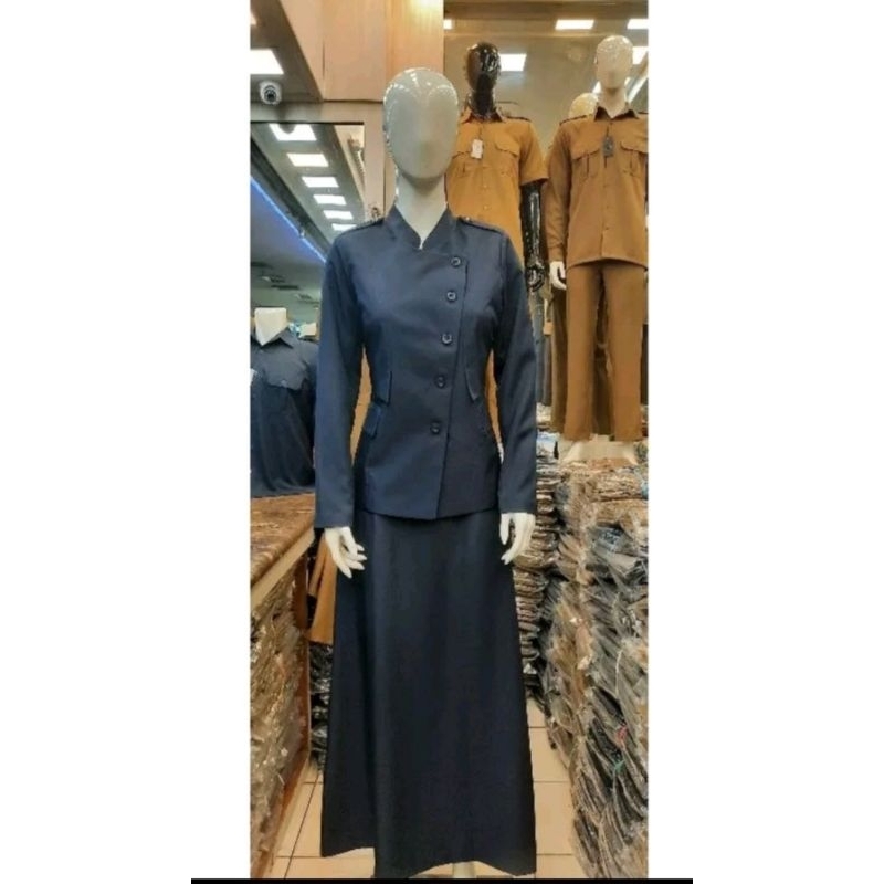 Jual Seragam Guru Navy Seragam Kantor Dinas Baru Stelan Rok A | Shopee ...