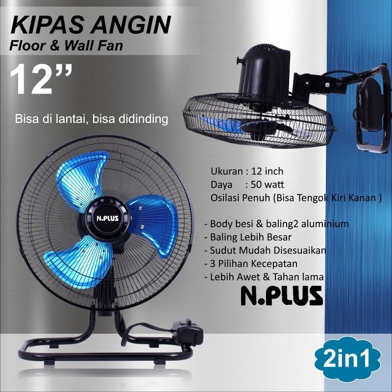 Jual KIPAS ANGIN BESI TORNADO 12 INCH 2IN 1/ FOOR FAN 12 INCH DUDUK DAN ...