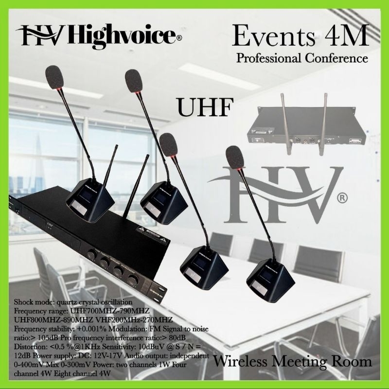 Jual Mic Meja Wireless Conference Meeting Room HIGHVOICE 4M Events ...