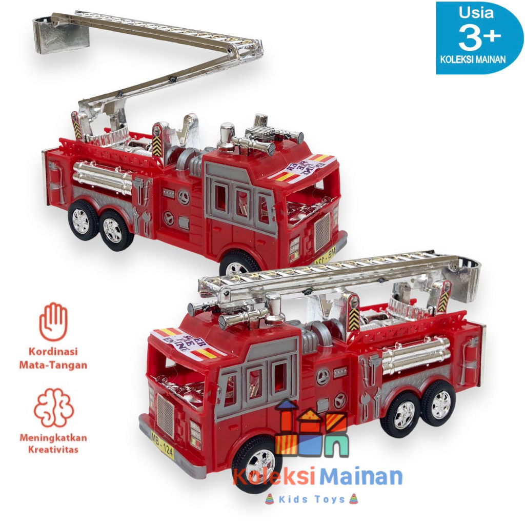 Jual Mobil mobilan friction mainan anak truk damkar MB124 truck pemadam ...