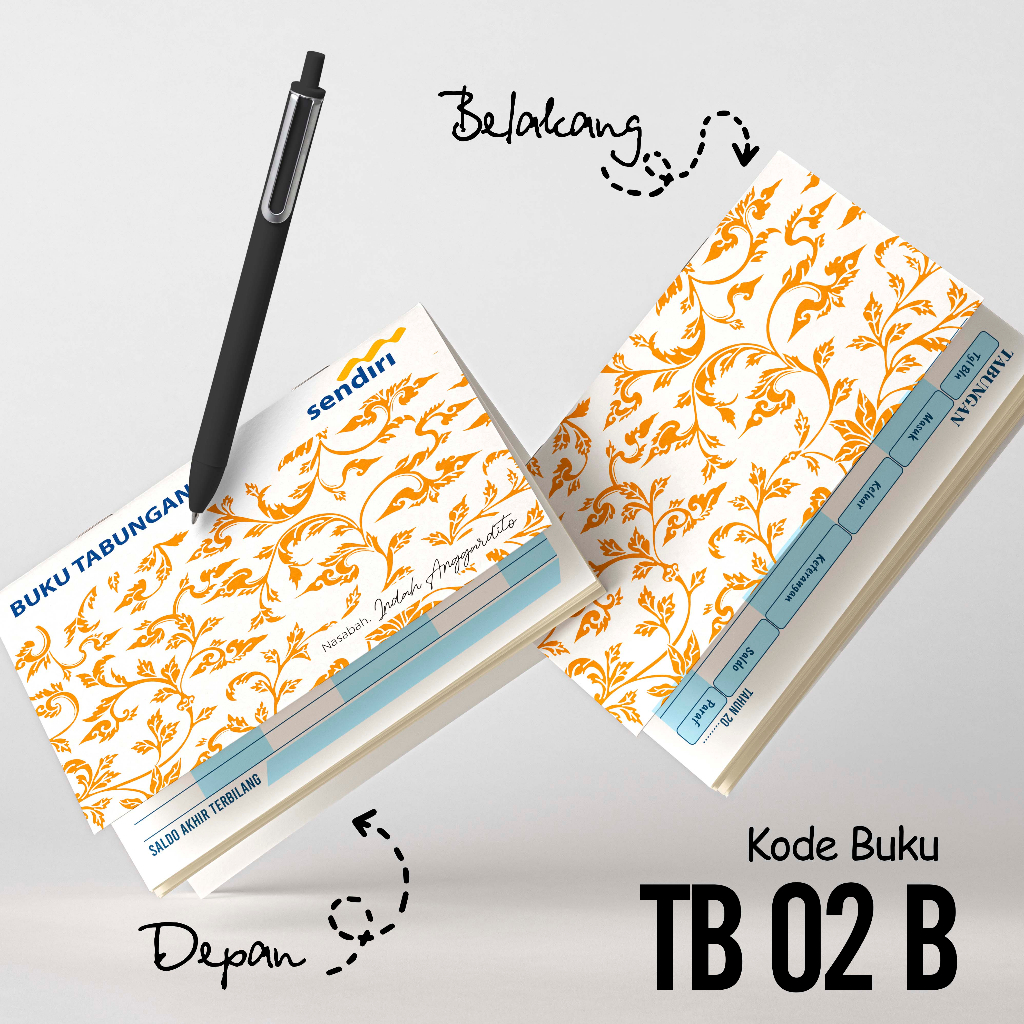 Jual Shabby Hanabi Buku Tabungan Anak Custom | Buku Catatan Menabung Sekolah | Kode TB 02 ...