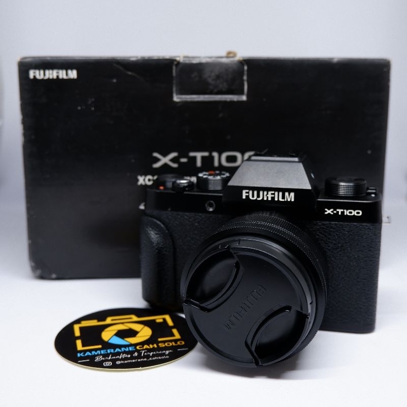 Jual fujifilm xt100 body kit 15-45mm resmi lengkap box | Shopee Indonesia