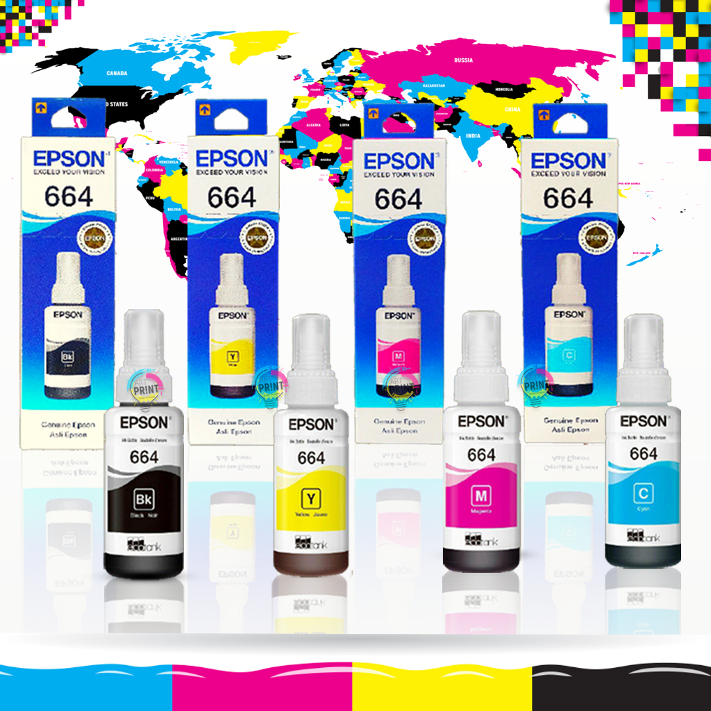 Jual Tinta printer 664 SERIES L360 L120 L110 L210 L220 L310 L850 L805 ...