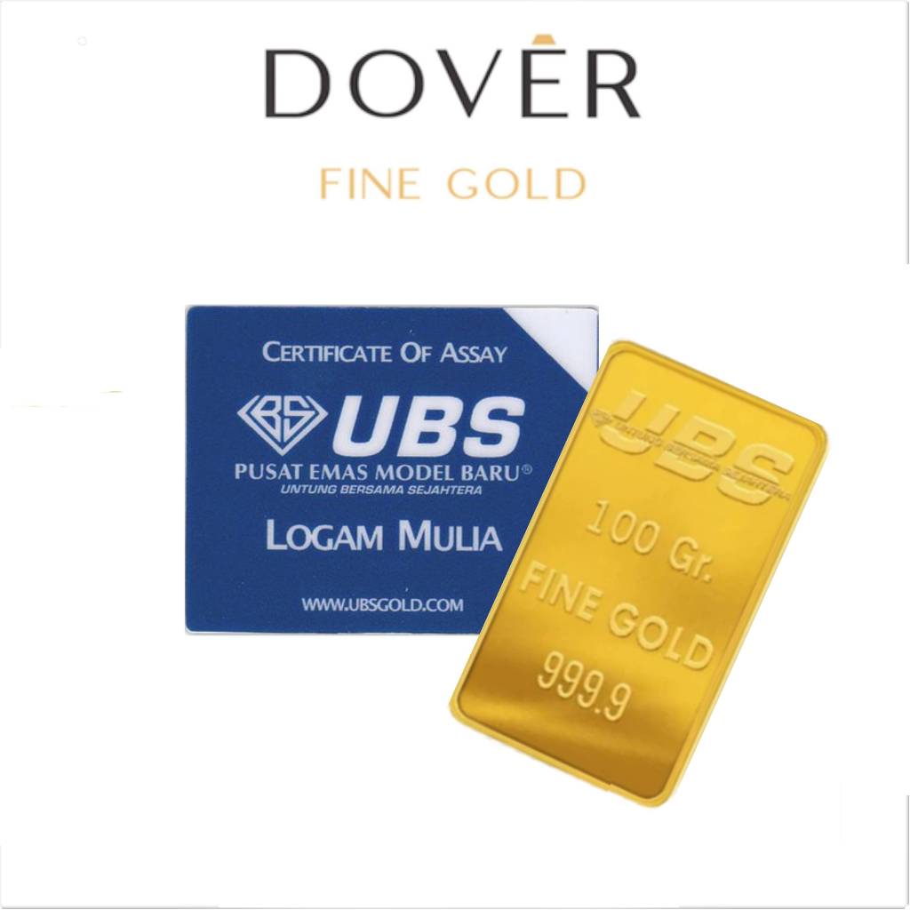 Jual Logam Mulia Emas Batangan LM UBS 100 gram Press & Kantong Fine ...