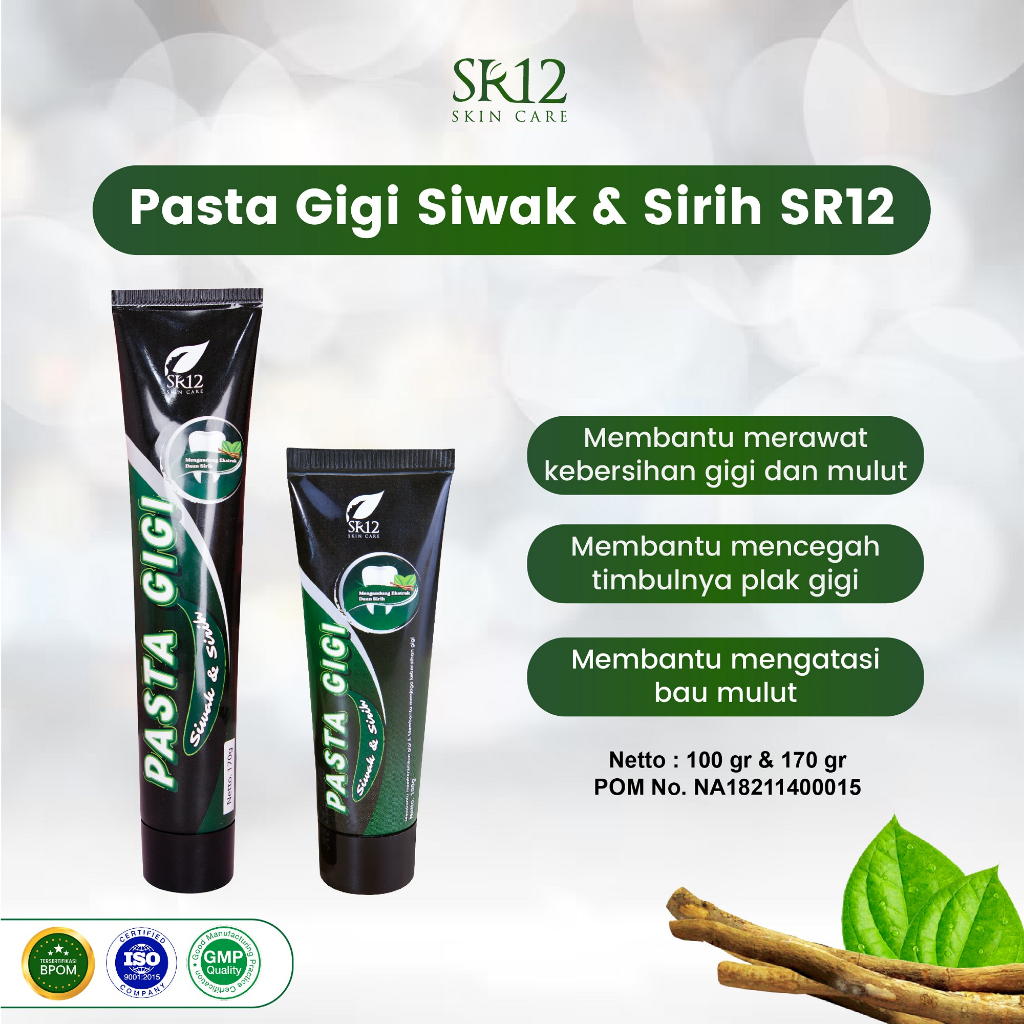 Jual Pasta Gigi Siwak & Sirih SR12 Skincare - Odol Siwak Daun Sirih ...