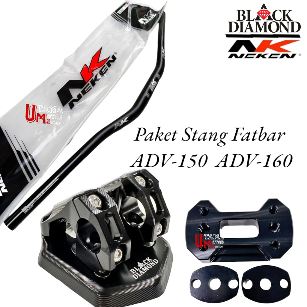 Jual Paketan Stang Fatbar NEKEN + Segitiga Stang ADV Black Diamond ...