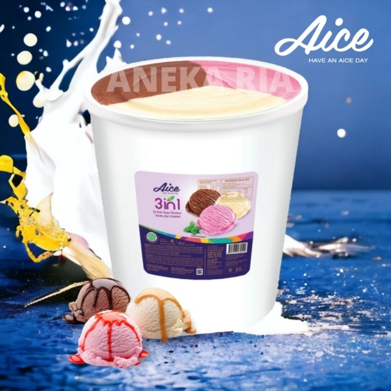 Jual AICE Es Krim 3in1 Kemasan 8 Liter | Shopee Indonesia