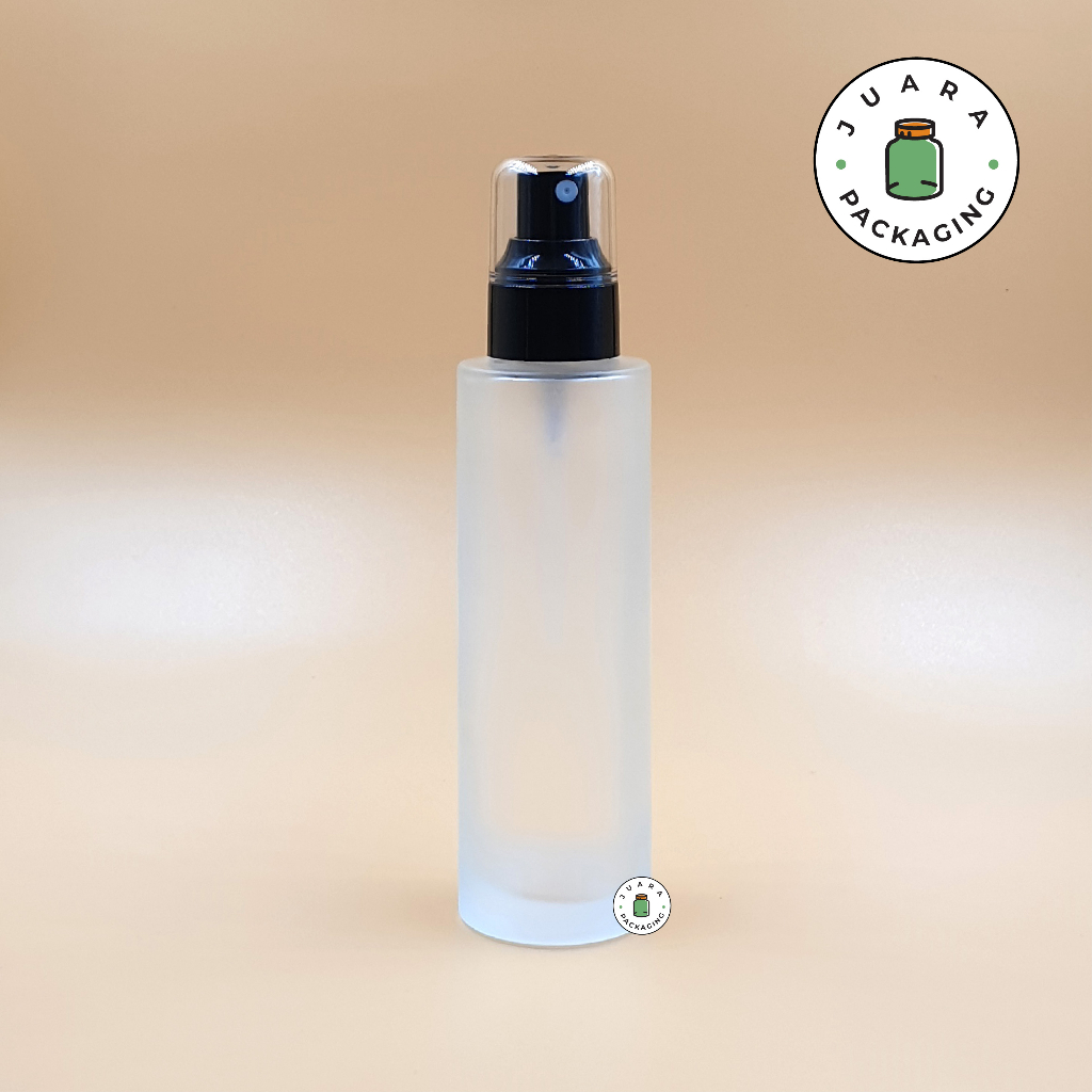 Jual Botol Kaca Spray 100ml Frosted Buram dengan Tutup Hitam Pendek ...