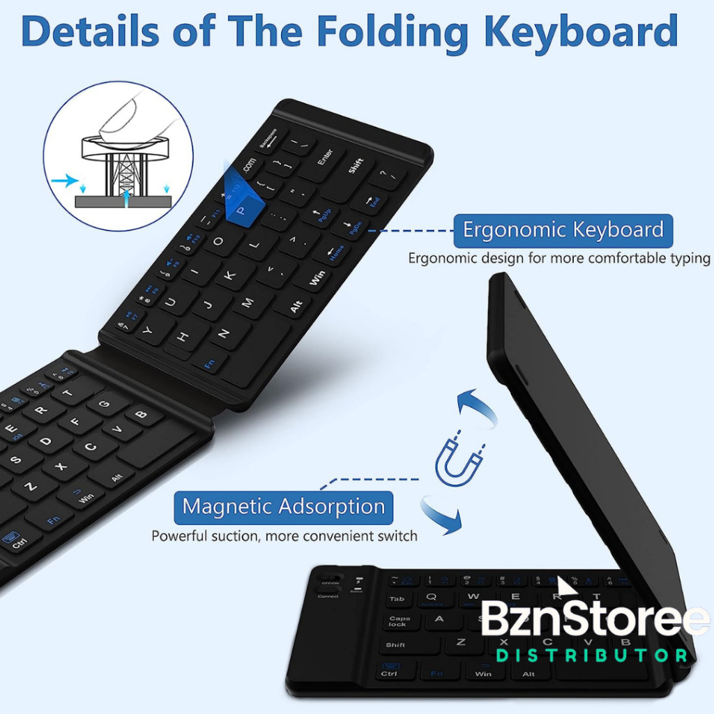 Jual Wireless Bluetooth Keyboard Portable Lipat Folding Magnetic ...