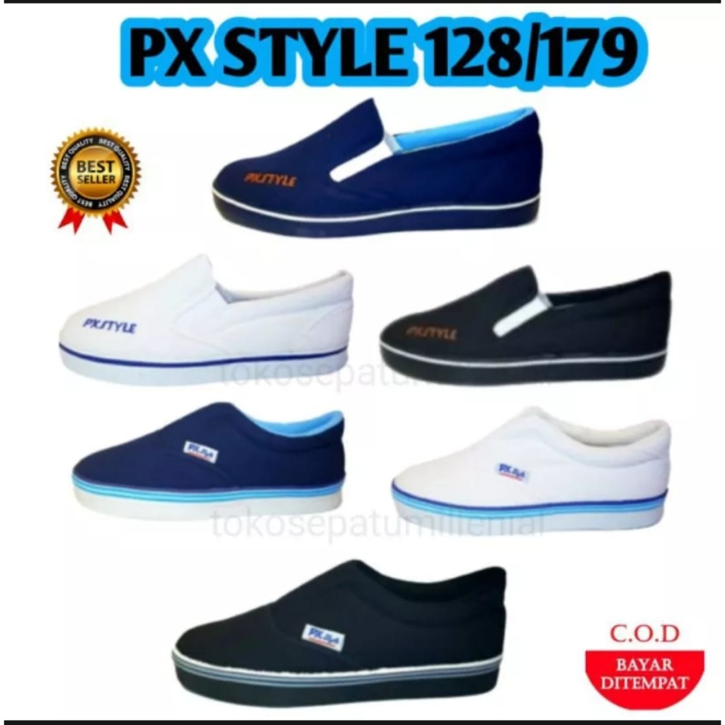 Jual COD SEPATU SLIP ON PX STYLE 128 UK 37-42 BAYAR DI TEMPAT | Shopee ...