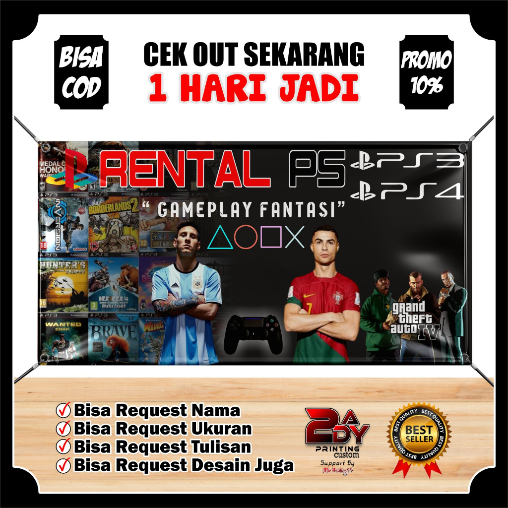 Jual Spanduk Banner Backdrop Rental Ps Playstation Banner Benner Toko ...