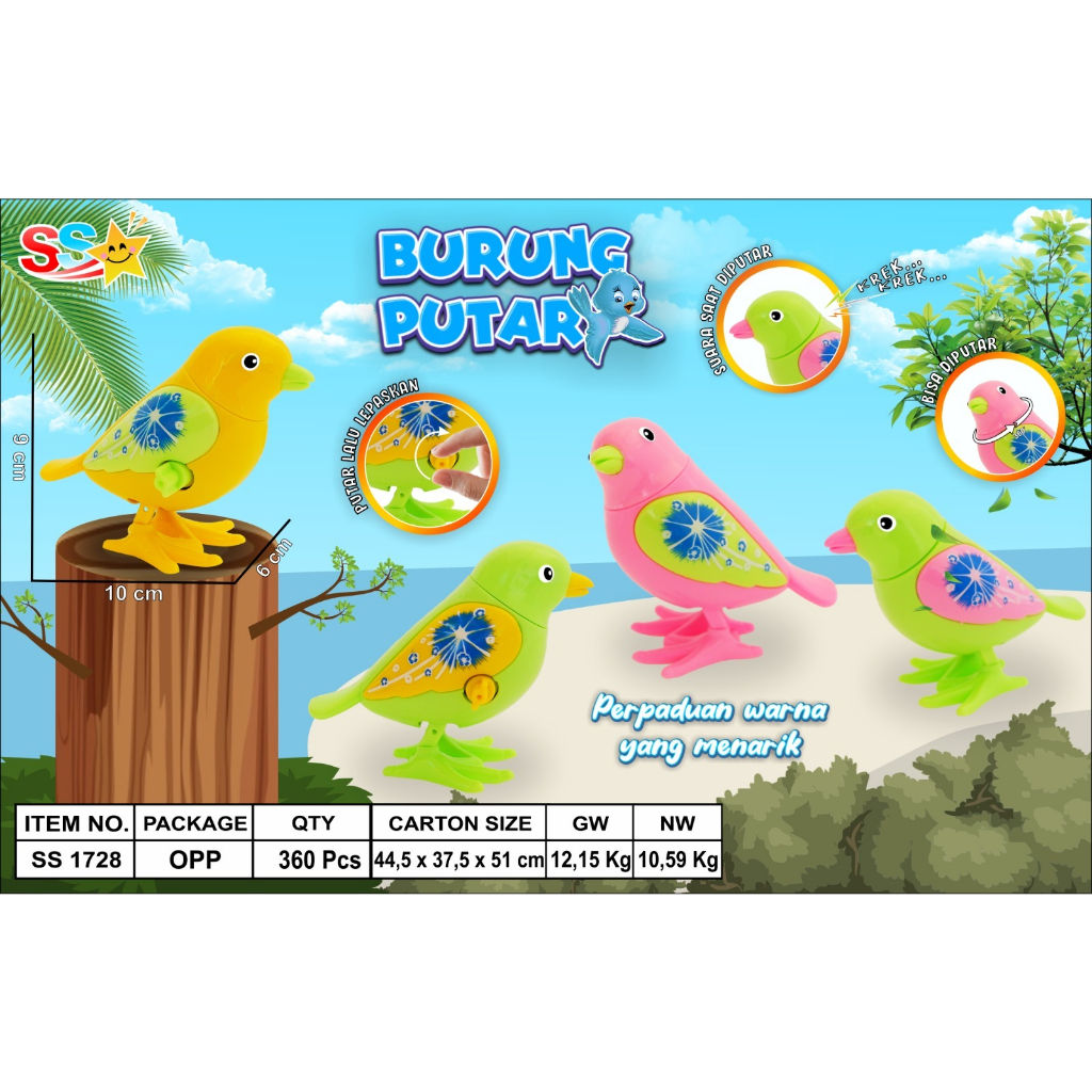 Jual MAINAN BURUNG PUTAR BERJALAN SS1728 / MAINAN ANAK BURUNG PUTAR ...