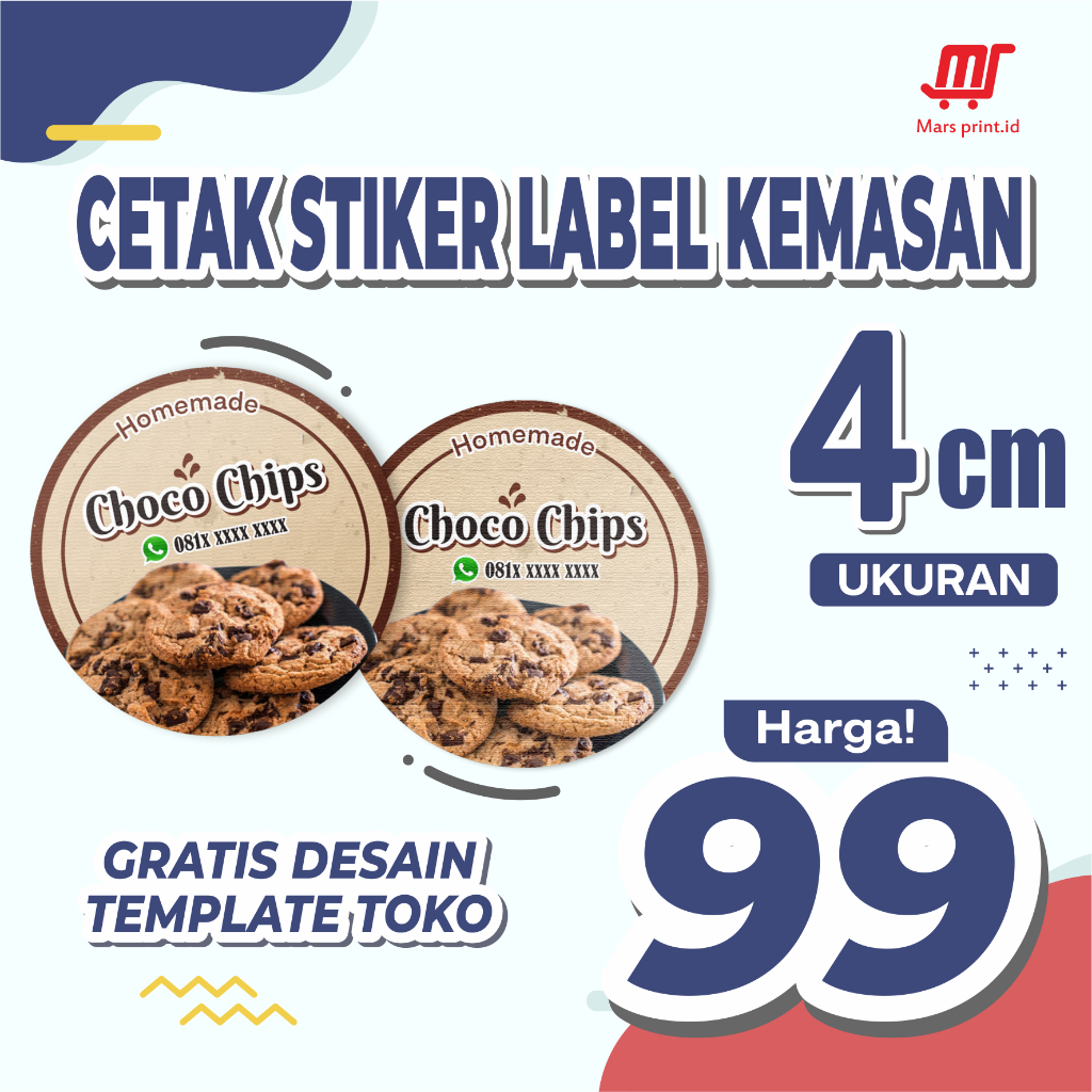 Jual [4cm] Stiker Label Kemasan Makanan Minuman / Stiker Label Olshop ...