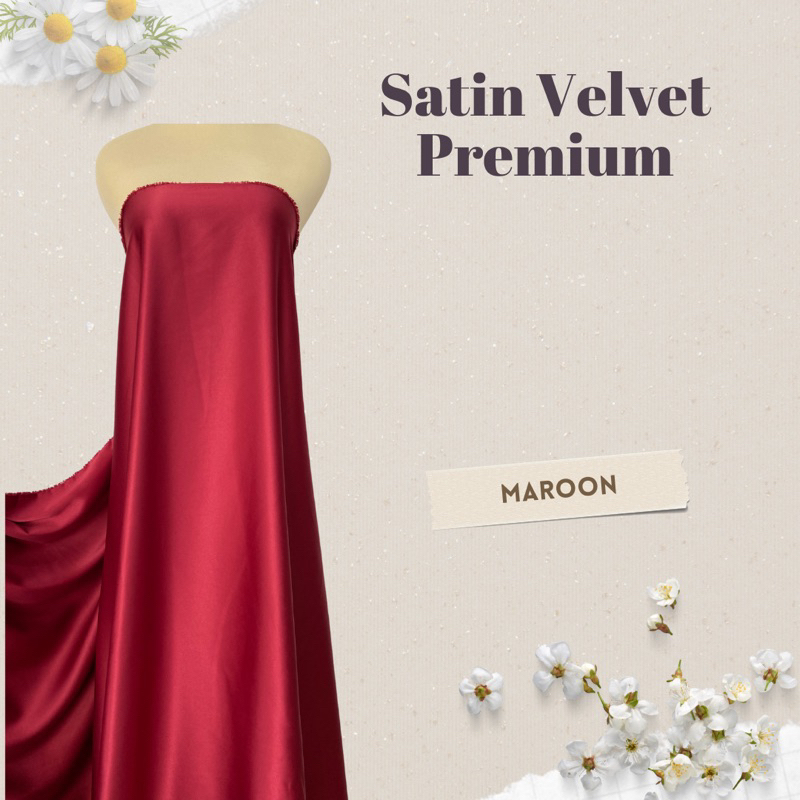 Jual Kain Satin Saten Silk Velvet Premium Bahan Kebaya Dress Bridesmaid ...