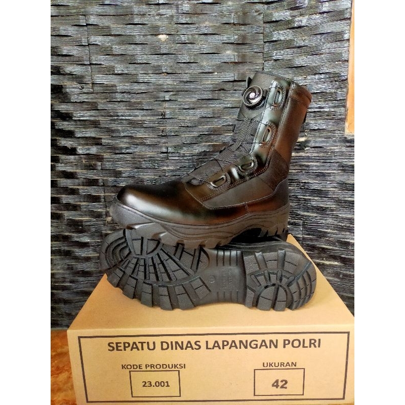 Jual sepatu pdl putar asli jatah pembagian polri / sepatu pdl tali ...