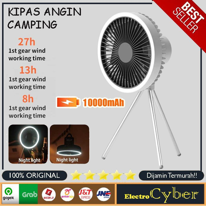 Jual Kipas Angin Camping Rechargeable with Lampu LED | Shopee Indonesia