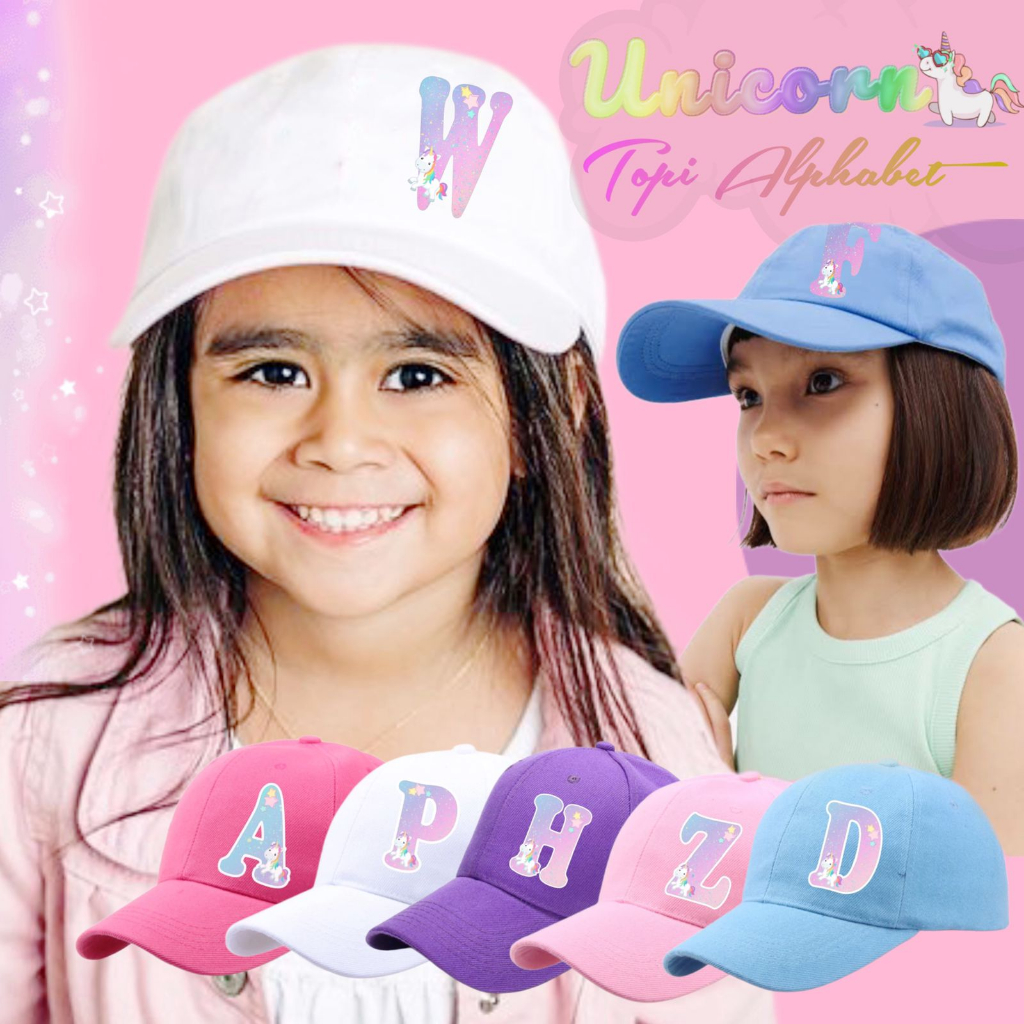 Jual Topi Unicorn Alphabet Inisial Nama Anak 2-10Tahun 2056 | Shopee ...
