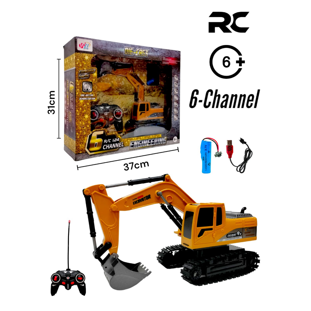 Jual SYARIAH TOYS MAINAN MINIATUR RC EXCAVATOR DIE CAST ALLOY 1:24 ...
