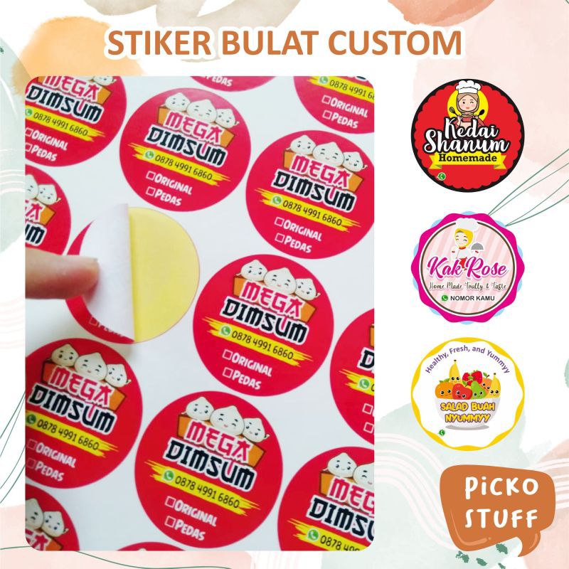 Jual (ISI 100 PCS)STIKER LABEL BUKET / MAKANAN MINUMAN BULAT | Shopee ...
