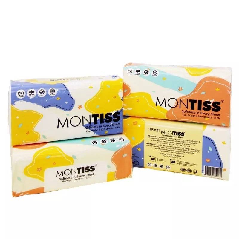 Jual Montiss Facial Tissue Tisue Tisu 200 Sheets [ 1 PACK] | Shopee ...