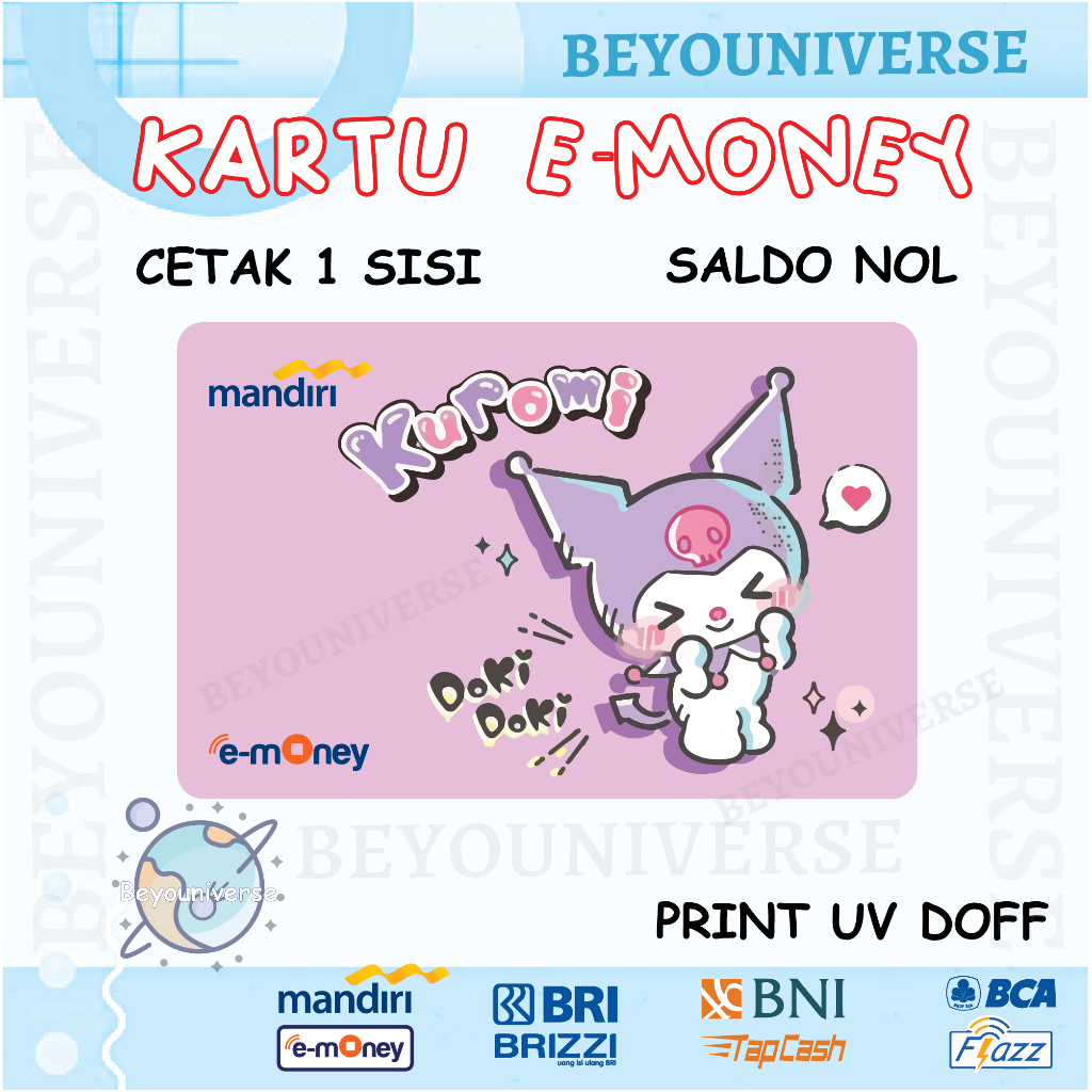 Jual Emoney Custom Sanrio Kuromi Cute Purple Lilac Anime Jepang Kartu ...