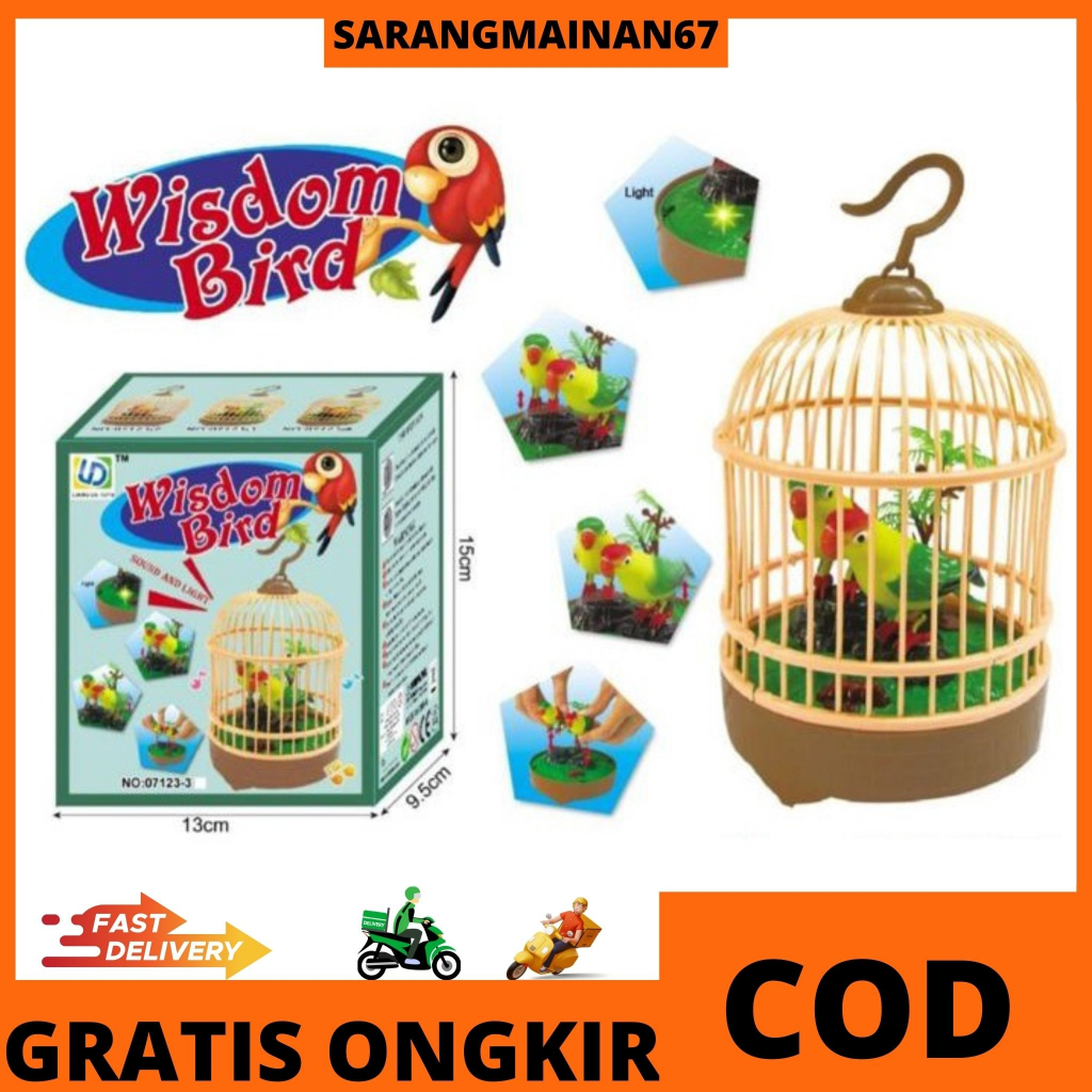 Jual (PROMO)COD A389 Mainan Anak Heartful Bird Toy Burung Dalam Sangkar ...