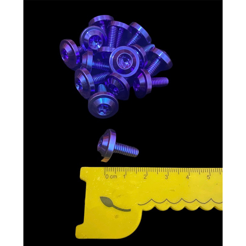 Jual BAUT TITANIUM MODEL FLOWER BLUE PURPLE UKURAN 6x15 | Shopee Indonesia