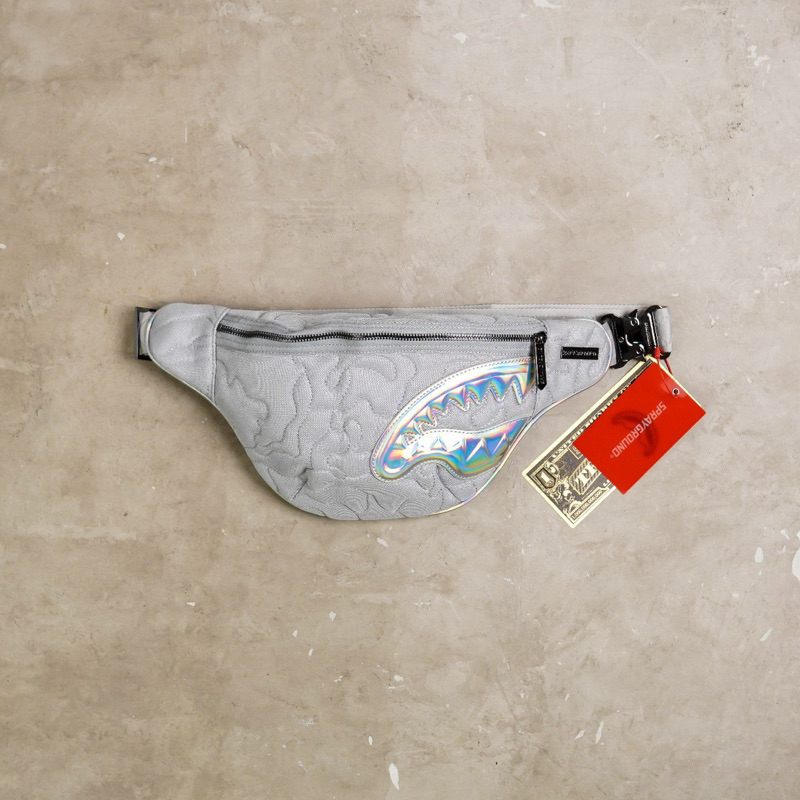 Jual SPRAYGROUND Mirashaku Hologram Silver Bumbag in Grey | Shopee ...