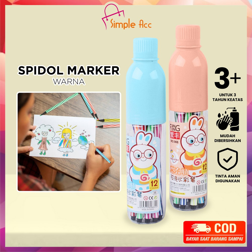 Jual DO-A63 Spidol Warna Warni Alat Lukis Marker Pen Spidol Warna Alat ...