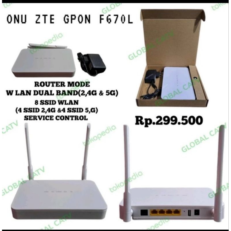 Jual ONU ZTE GPON 670L 5 G DUAL BAND | Shopee Indonesia