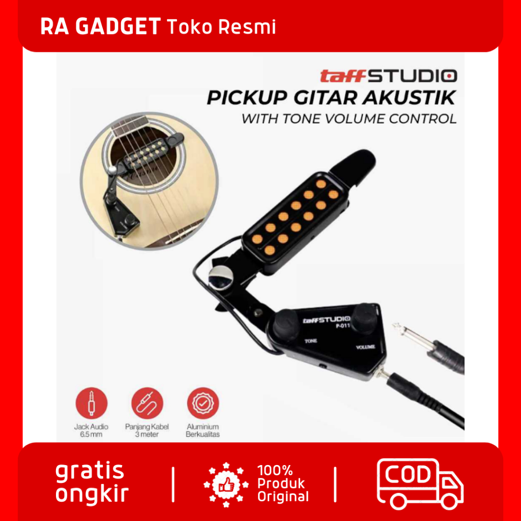Jual Pickup Gitar Akustik With Tone Volume Control 12 Hole / Spull Spul ...
