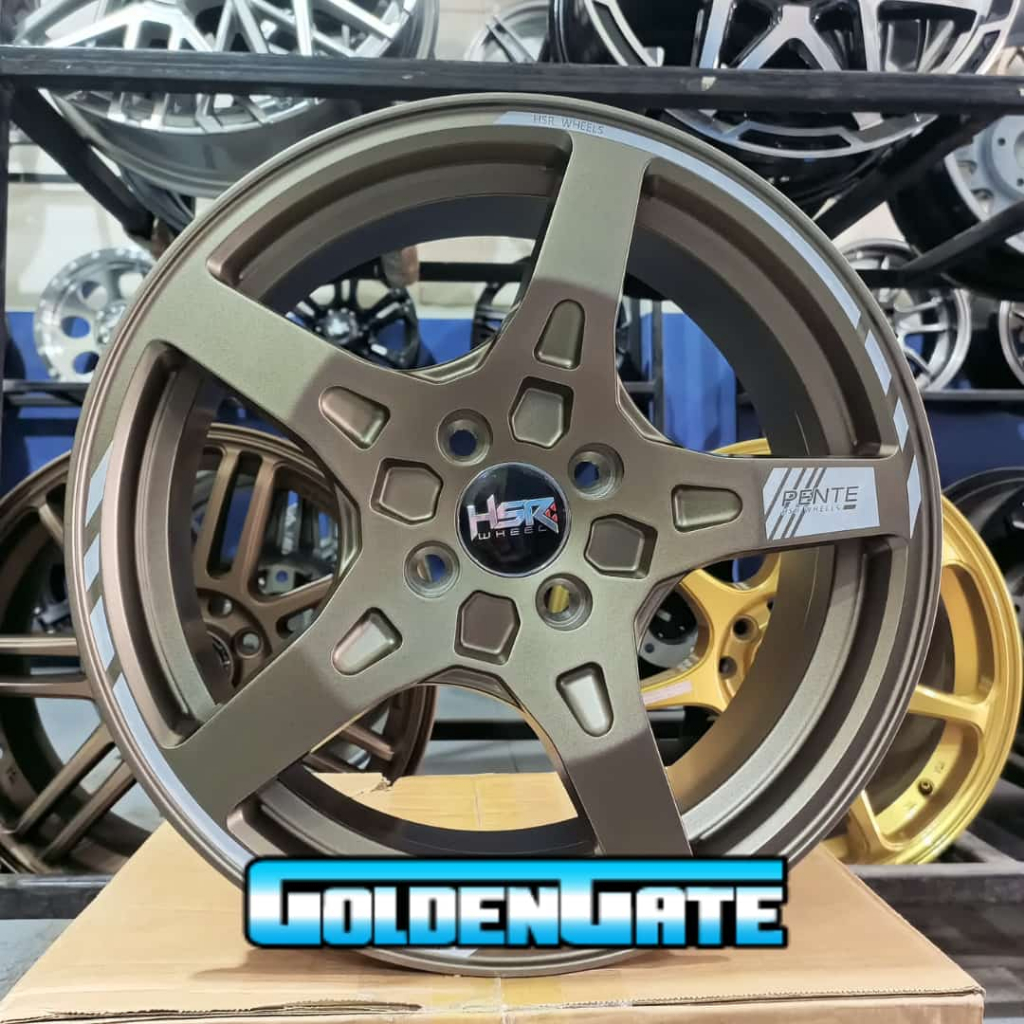 Jual Velg mobil R18 pelak palang 5 HSR PENTE ring 18x8 coklat bisa Calya Datsun Mobilio dll ...