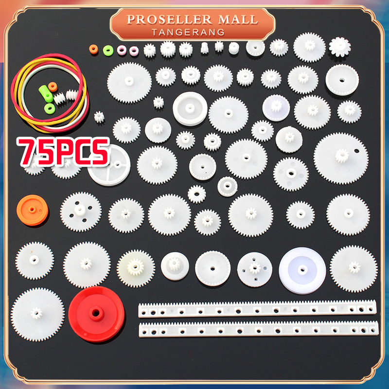 Jual 75PCS / Set Gear Mainan Plastik / Roda Gigi Plastik / Gear Plastik ...