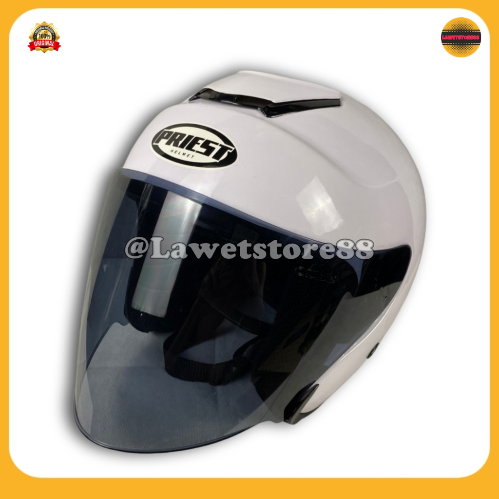 Jual Helm Sepeda Motor Half Face Priest Kyoto Solid Whitte Black Pink ...