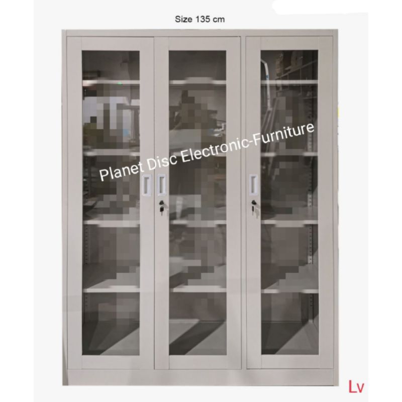 Jual Lemari file plat besi 135cm pintu kaca Lemari documen lemari ...