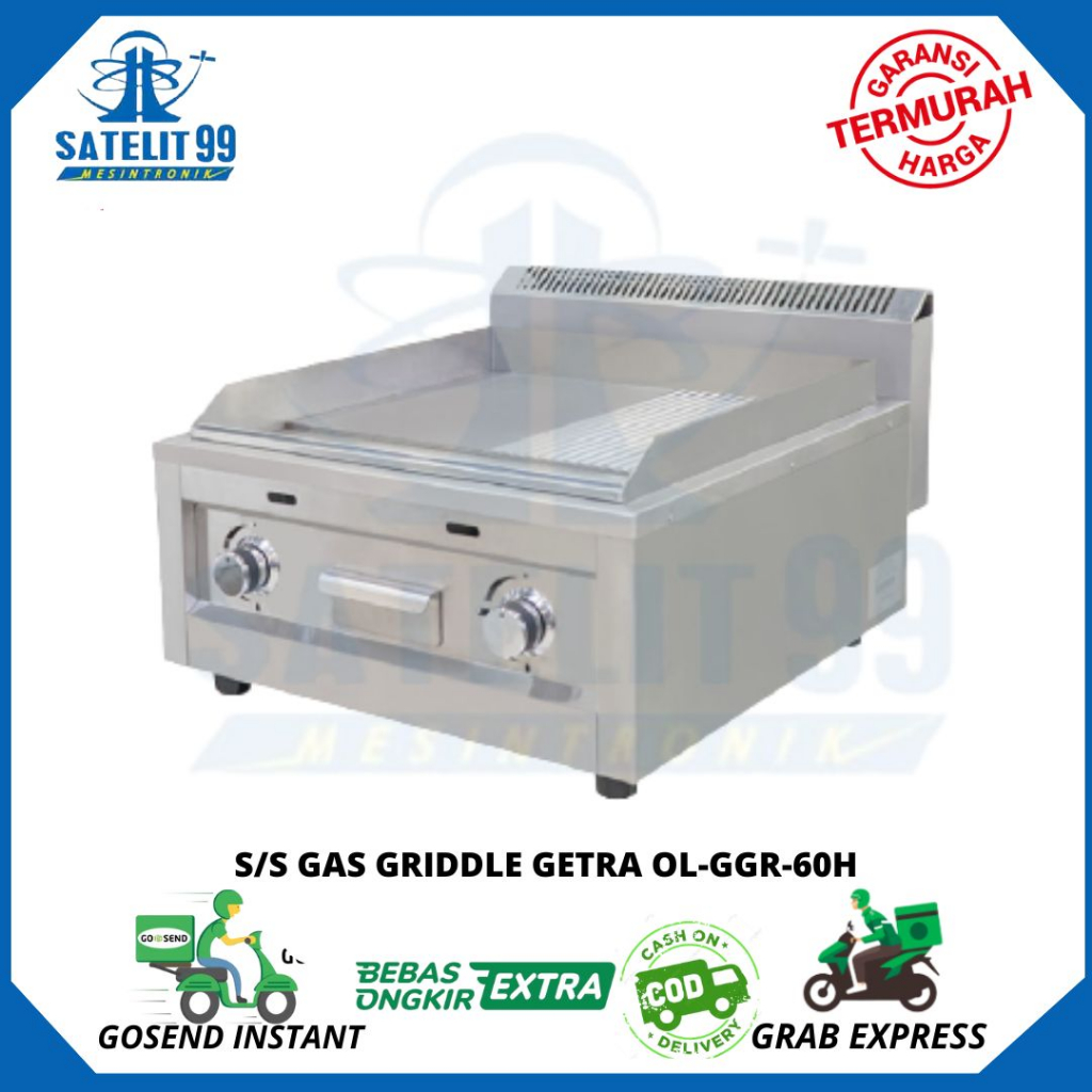 Jual S/S GAS GRIDDLE HALF FLAT HALF GRILL LOW PRESSURE GETRA OL-GGR-60H ...