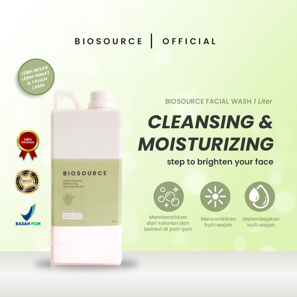 Jual BIOSOURCE FACIAL WASH 1L | BPOM | Skincare fACIAL WASH | Shopee ...