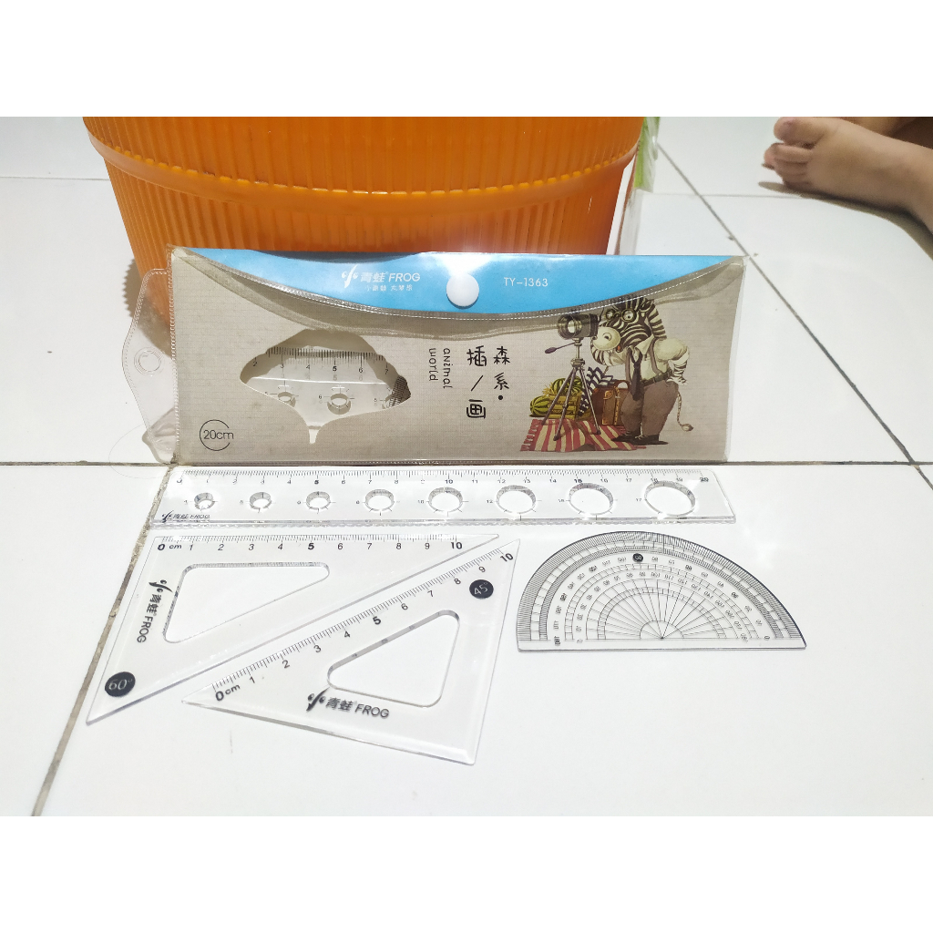 Jual Penggaris Set isi 4 buah - Penggaris 20cm Bahan Tebal ( 1 Busur ...