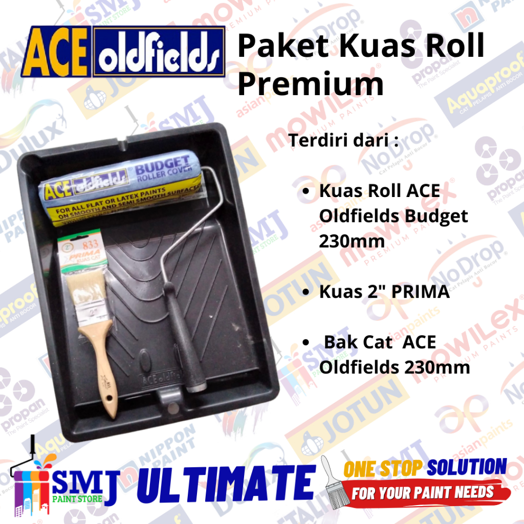 Jual 1 Set Kuas Roll, Bak Cat, dan Kuas 2" inch ACE OLDFIELDS TRAY SET ...