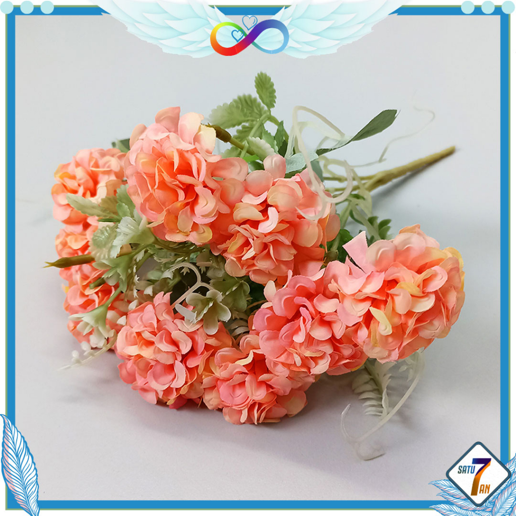 Jual Bunga Hydrangea Hias Bunga Tangkai Buket Plastik Ornamen Pajangan ...