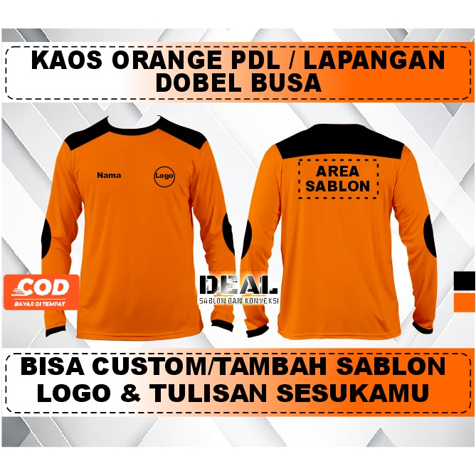 Jual kaos orange lapangan relawan SAR BPBD BNPB lengan panjang dobel ...