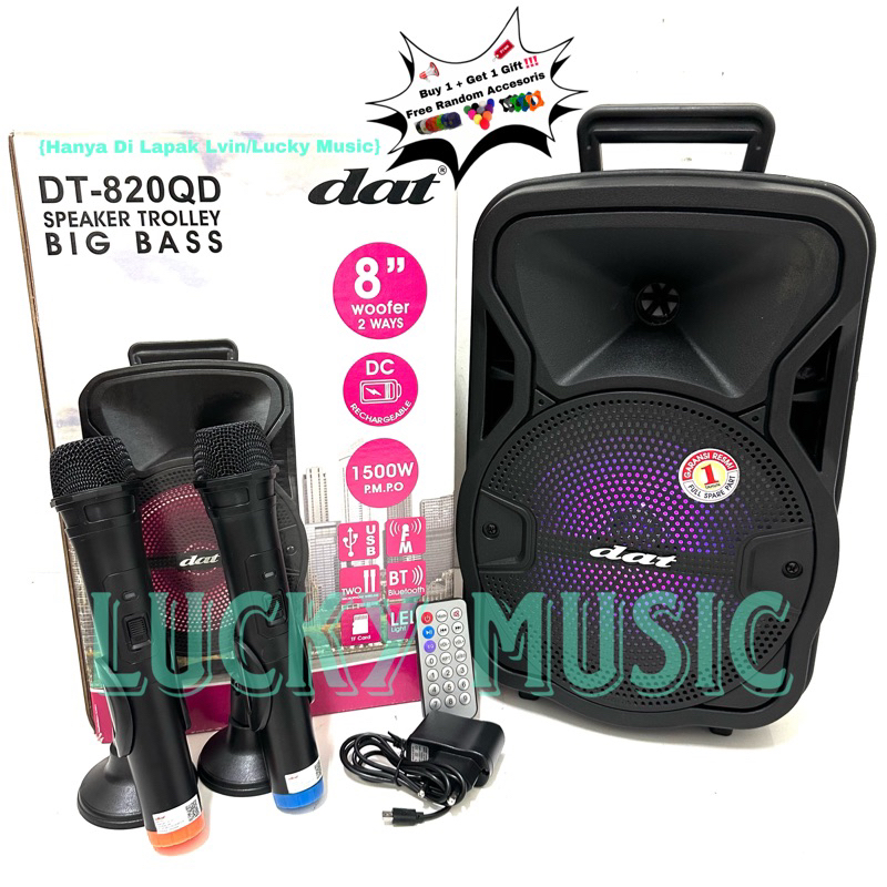 Jual Speaker Portable Wireless Dat 820 QD Original 8 inch Bluetooth DAT ...